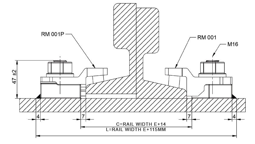 Weldable rail clip RM 001