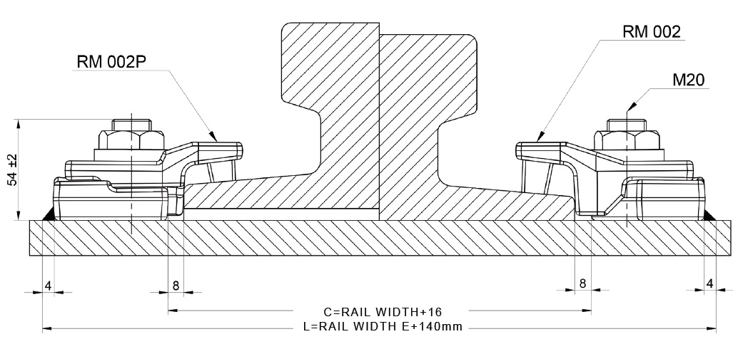 Weldable rail clip RM 002